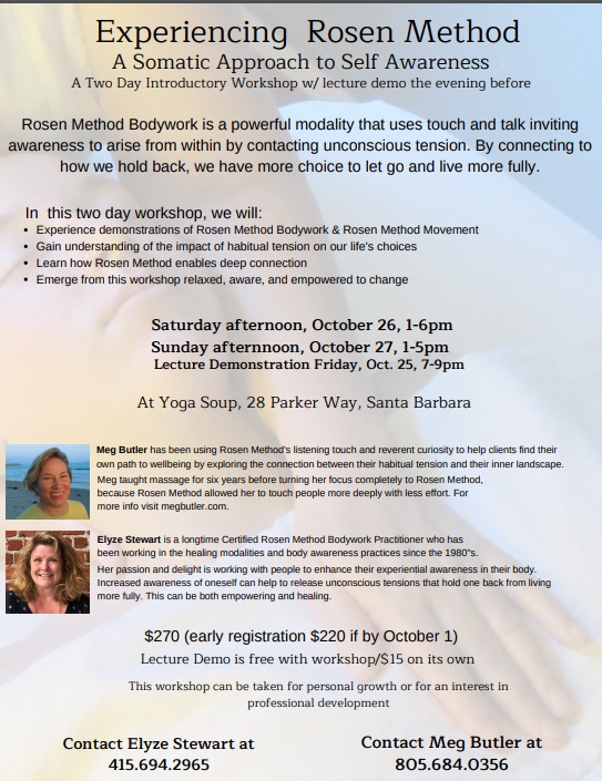 Santa Barbara Rosen Method Bodywork Practitioner - Meg Butler